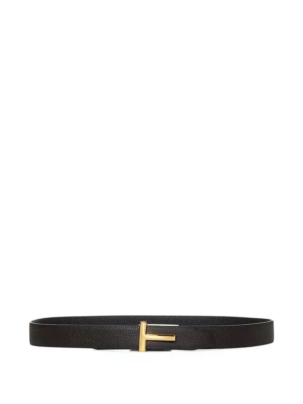 TOM FORD T-buckle Grained Leather Belt - Brown