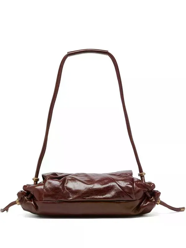 DIESEL® Scrunch-detailed Leather Shoulder Bag - Brown