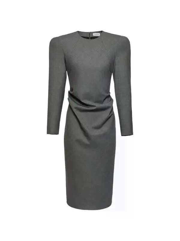 Magda Butrym Midi Ruched Dress With Bow Detail - Grey