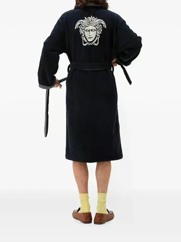 Versace Cotton Terry Jacquard Bathrobe