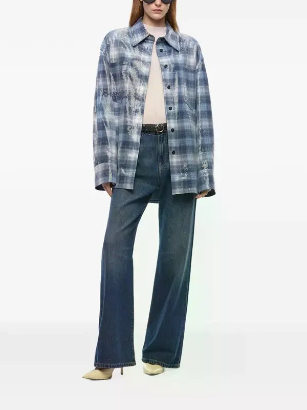 Pinko Oversized Checkered Sequin Overshirt