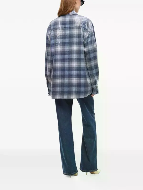 Pinko Oversized Checkered Sequin Overshirt