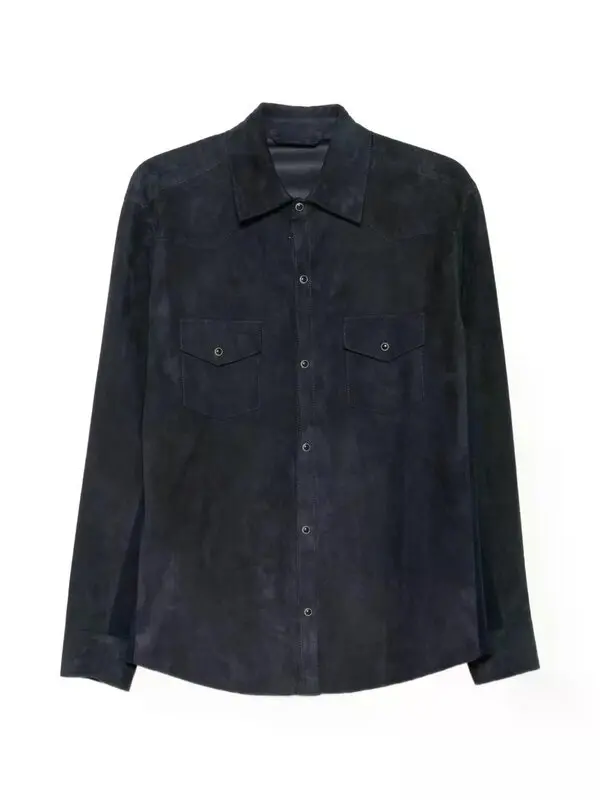 Eleventy Chest-pocket Overshirt - Blue