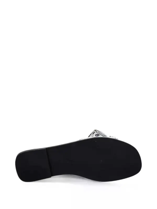 Moschino Metallic Bow Detail Slides