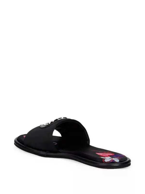 Moschino Heart Plaque Floral Print Sliders
