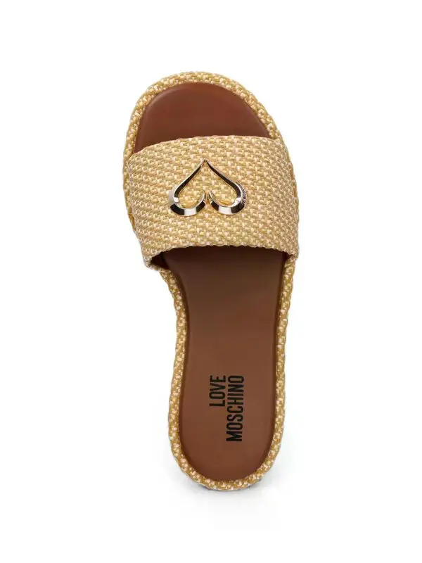 Moschino Woven Heart Plaque Sandals