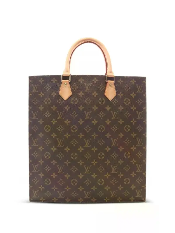 LOUIS VUITTON Sac Plat Monogram Tote Bag - Brown