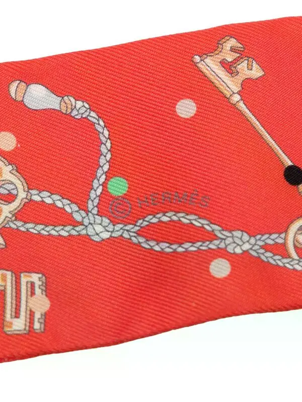 Hermès 2000-2026 Les Cles A Pois Silk Twilly Scarf Scarves - Multicolour