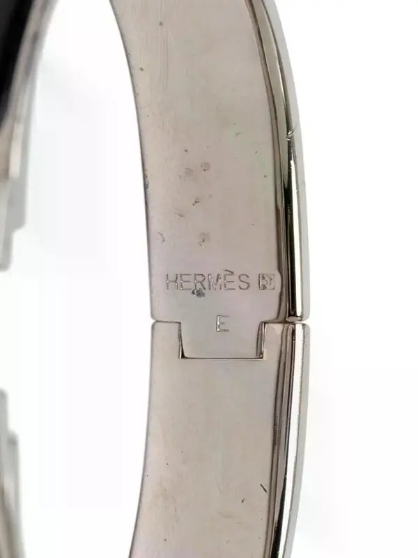 Hermès Enamel And Palladium Plated Metal Clic H Bracelet Pm