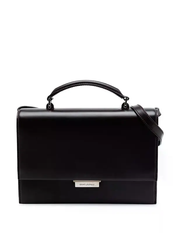 Saint Laurent Leather Top Handle Bag Satchel - Brown