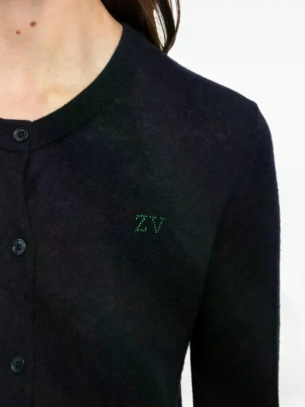 Zadig&Voltaire Missya Logo-embroidered Cashmere Cardigan
