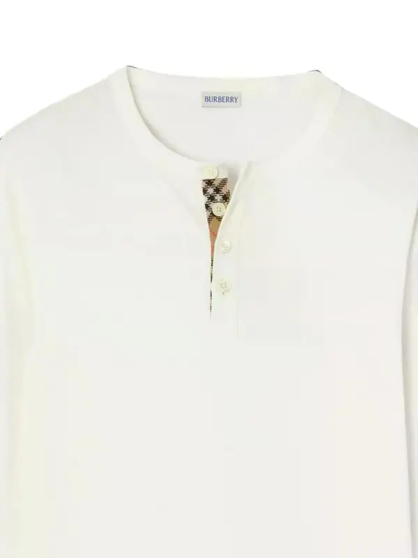 Burberry Long-sleeve Cotton Top - Neutrals