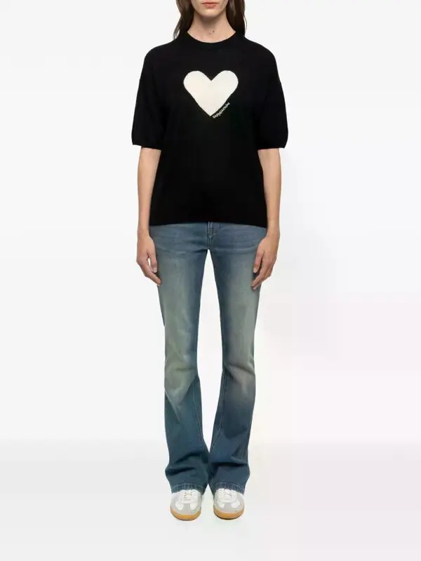 Zadig&Voltaire Heart-intarsia Cashmere T-shirt