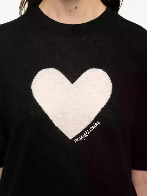 Zadig&Voltaire Heart-intarsia Cashmere T-shirt