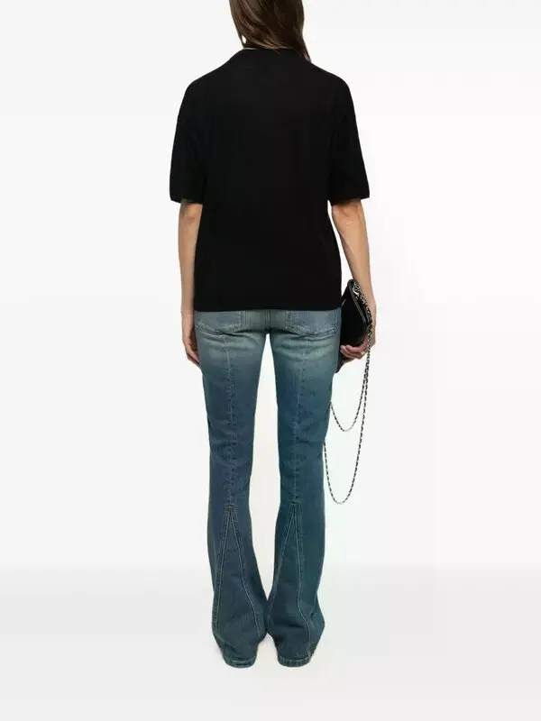 Zadig&Voltaire Heart-intarsia Cashmere T-shirt - Black