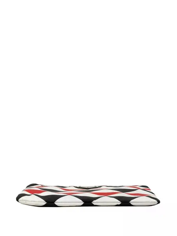 Prada Nylon Geometric Triangle Pattern Flat Clutch Bag