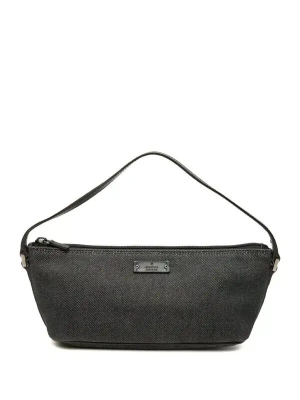 Gucci Denim Boat Shoulder Bag - Black