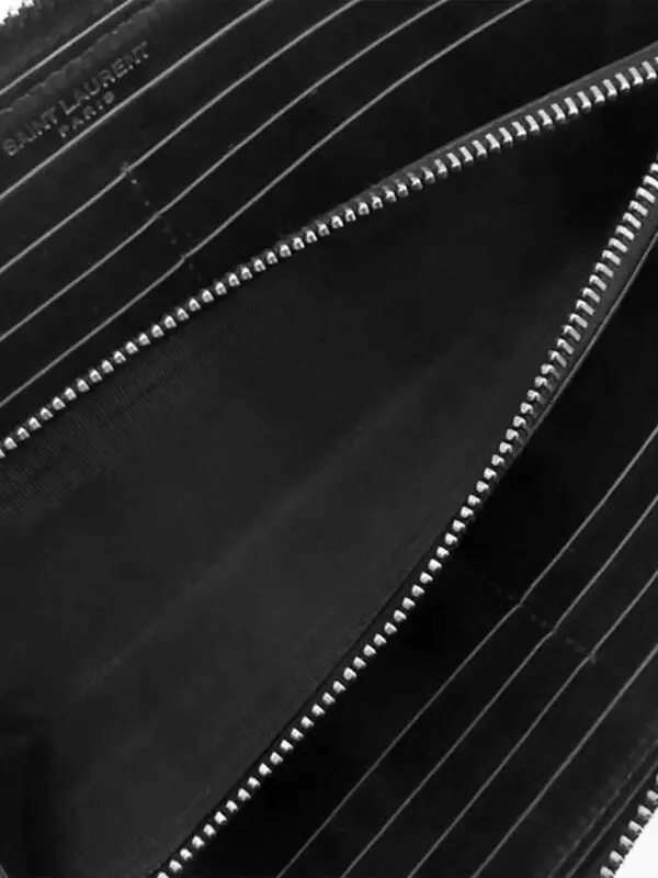 Saint Laurent 2013-2026 Leather Tiny Cassandre Zip Around Wallet Long Wallets