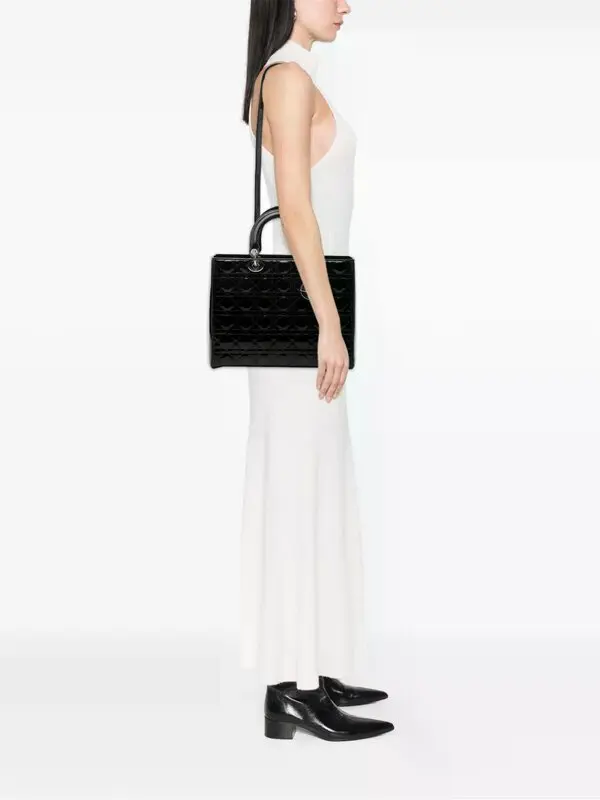 Dior Large Patent Cannage Lady Satchel