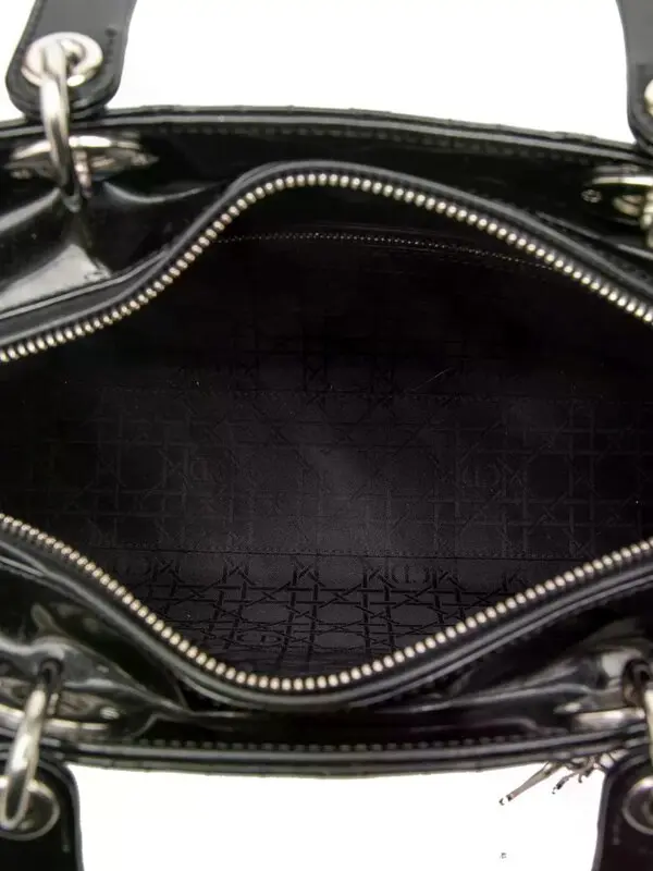 Dior Large Patent Cannage Lady Satchel