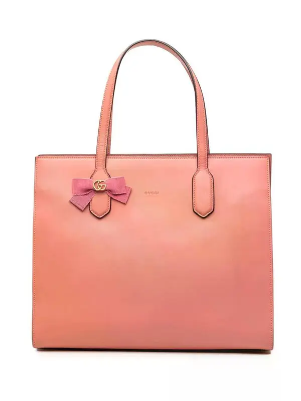 Gucci Gg Marmont Calfskin Ribbon Tote Bag - Pink