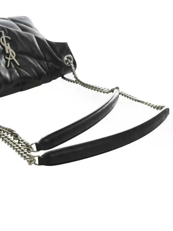 Saint Laurent Medium Matelasse Lambskin Monogram Loulou Puffer Shoulder Bag - Black