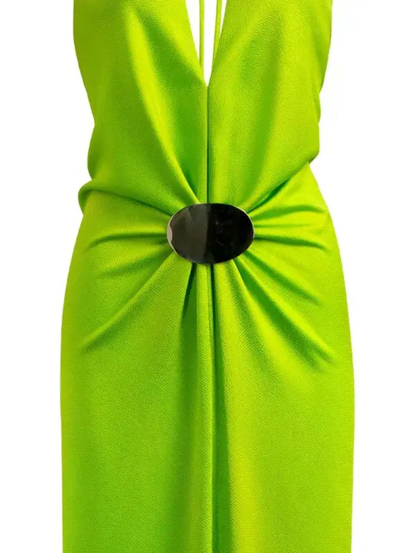 Silvia Tcherassi Rowan Halterneck Maxi Dress - Green