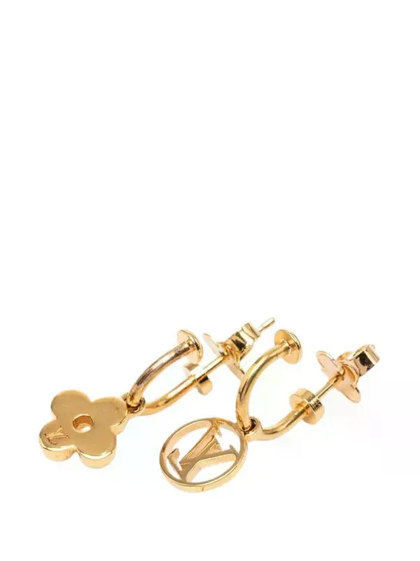 LOUIS VUITTON Tone Blooming Push Back Earrings - Gold