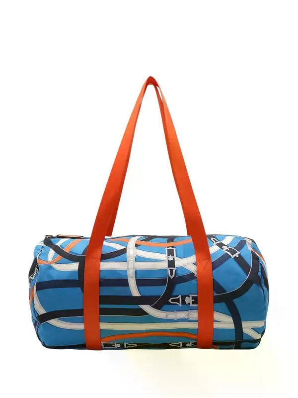 Hermès 2017 Silk And Barenia Cavalcadour Airsilk Duffle Bag 38 - Blue