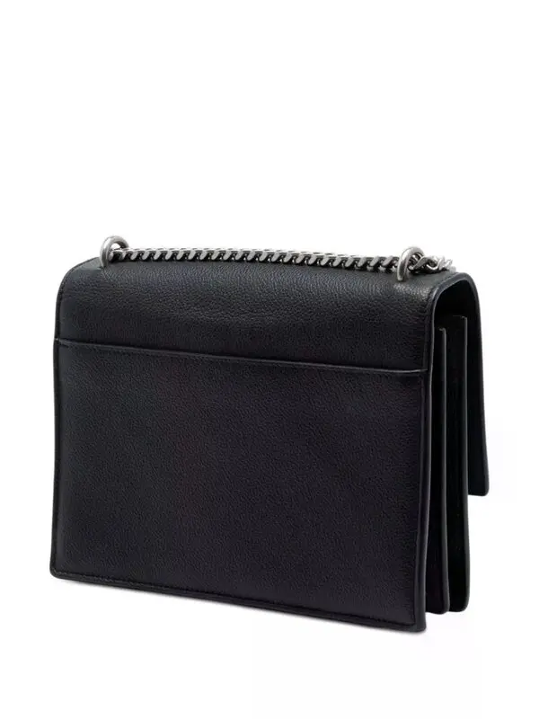 Saint Laurent Medium Grained Calfskin Monogram Sunset Crossbody Bag - Black