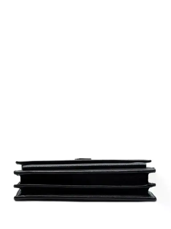 Saint Laurent Medium Grained Calfskin Monogram Sunset Crossbody Bag - Black