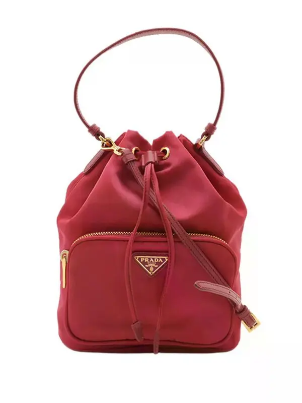 Prada Re Nylon Duet Bucket Bag - Red