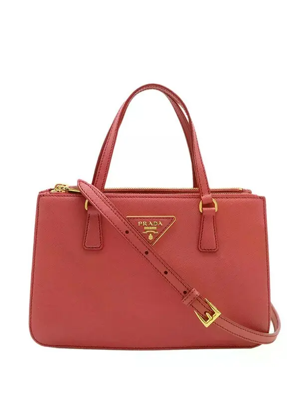 Prada Saffiano Lux Galleria Double Zip Satchel - Pink