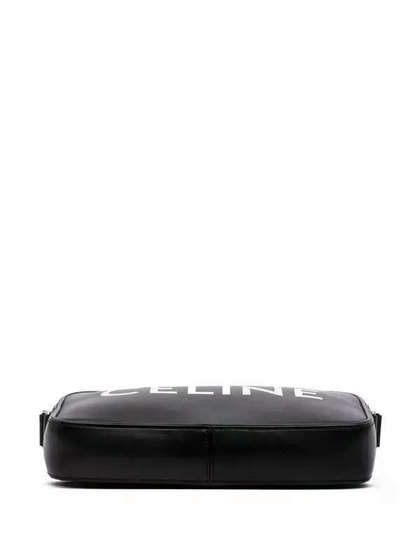 Celine Smooth Calfskin Logo Messenger Bag - Black