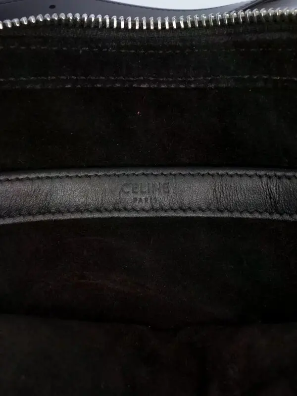 Celine Smooth Calfskin Logo Messenger Bag - Black
