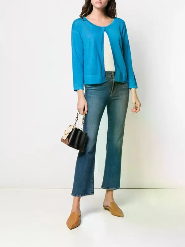 SOTTOMETTIMI Merino Wool One-button Cardigan - Blue