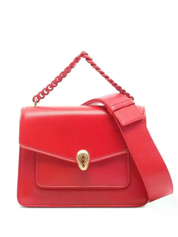 BVLGARI Serpenti Forever Chain Mini Handbag - Red