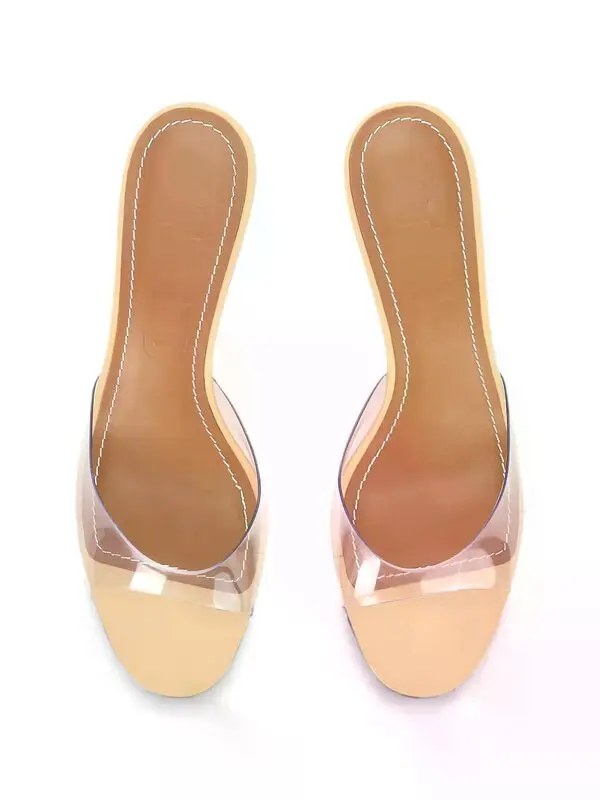 Staud Brigitte Transparent Strap Wedge Sandals - White