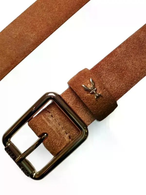 Patrizia Pepe Square Buckle Suede Belt