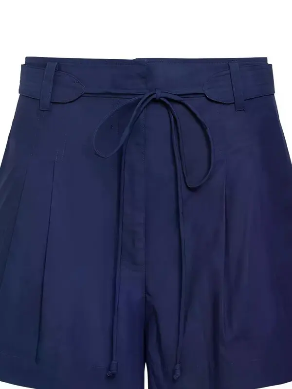 MARIE OLIVER Pleated Shorts With Belted Waist - Blue
