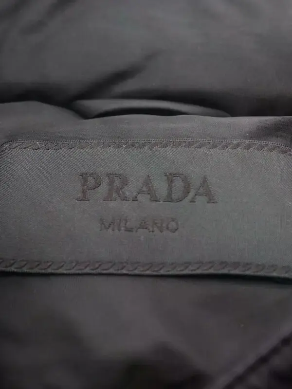 Prada Quilted Hooded Down Jacket With Signature Triangle Logo