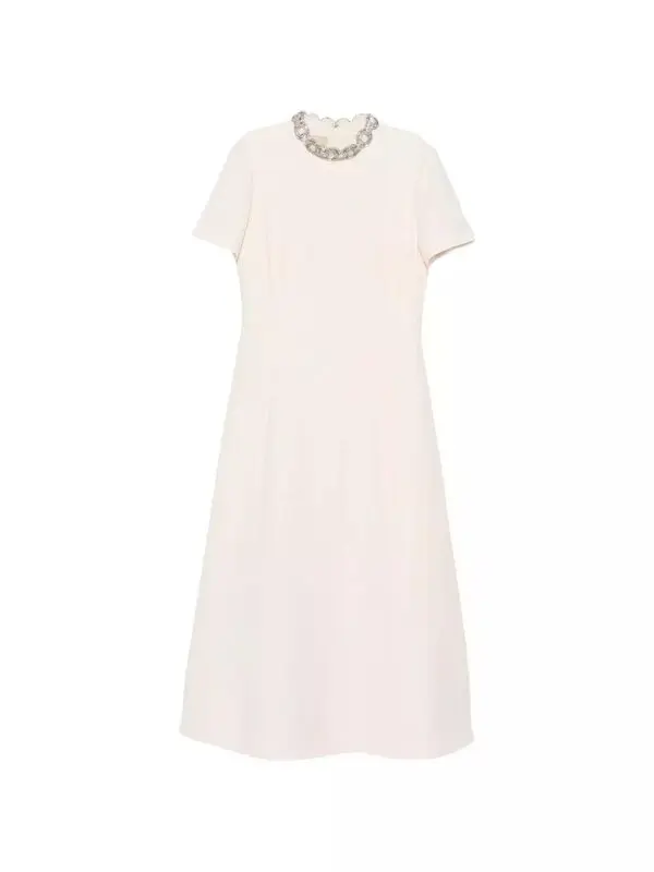 Valentino Garavani Crystal-embellished A-line Dress - Neutrals