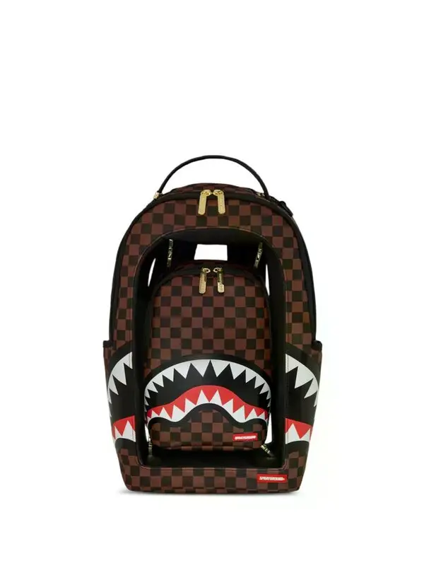 SPRAYGROUND Checkered Shark Backpack - Brown