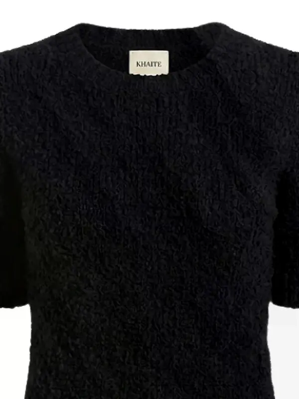 Khaite Bouclé Short-sleeve Top - Black