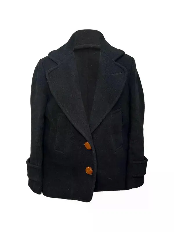See By Chloé 2010s Leather-button Single-breasted Wool Coat