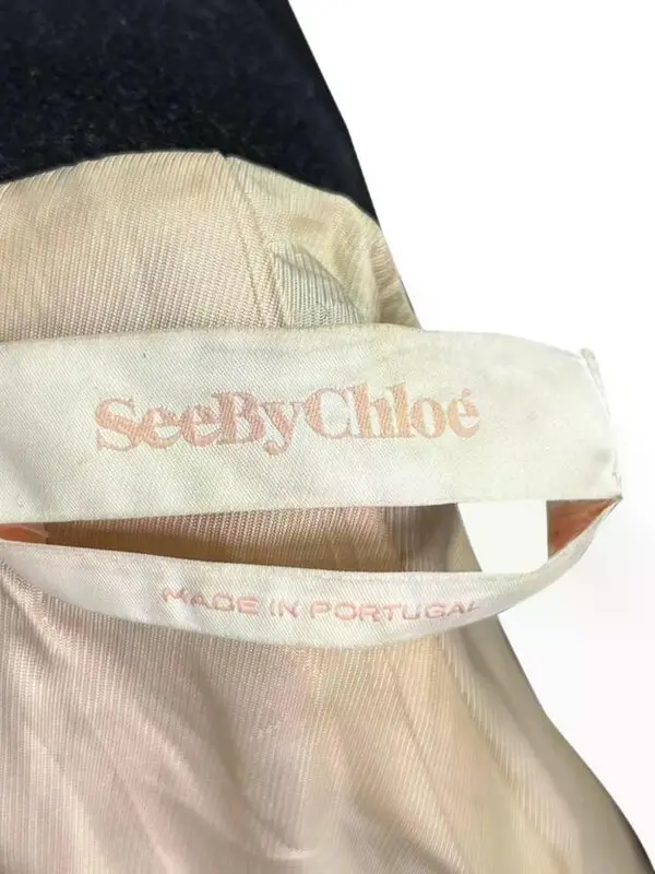 See By Chloé 2010s Leather-button Single-breasted Wool Coat