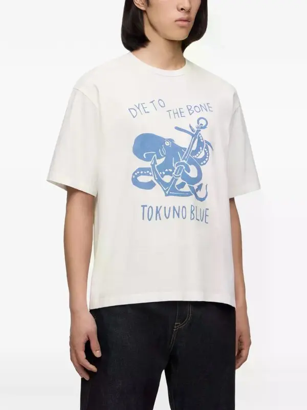 MOMOTARO Octopus-print Cotton T-shirt