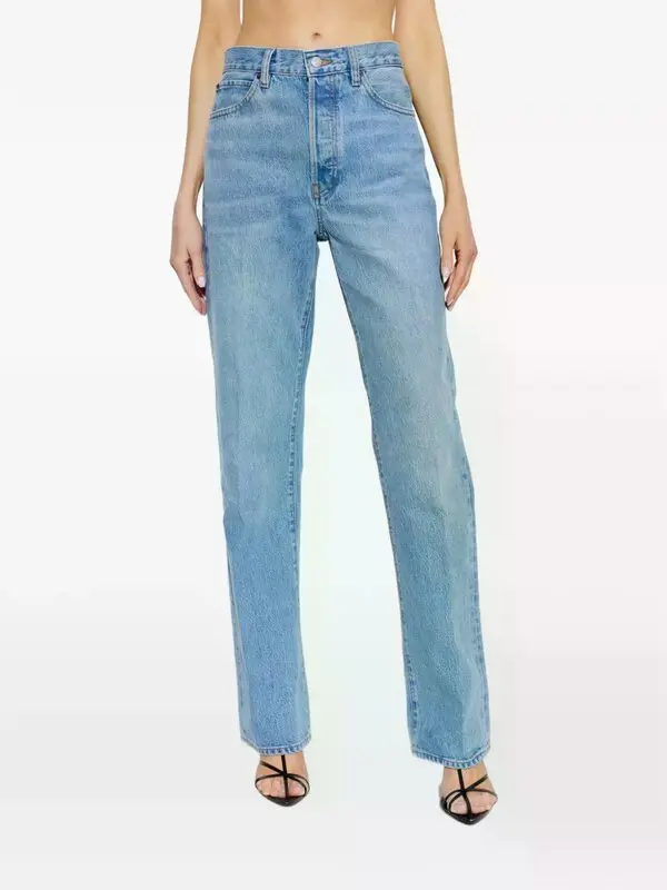FRAME Vertical High Rise Straight Leg Jeans