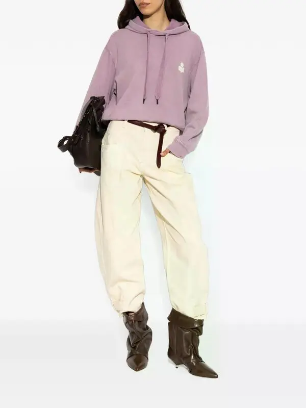MARANT ETOILE Salmy Logo Drawstring Hoodie - Purple