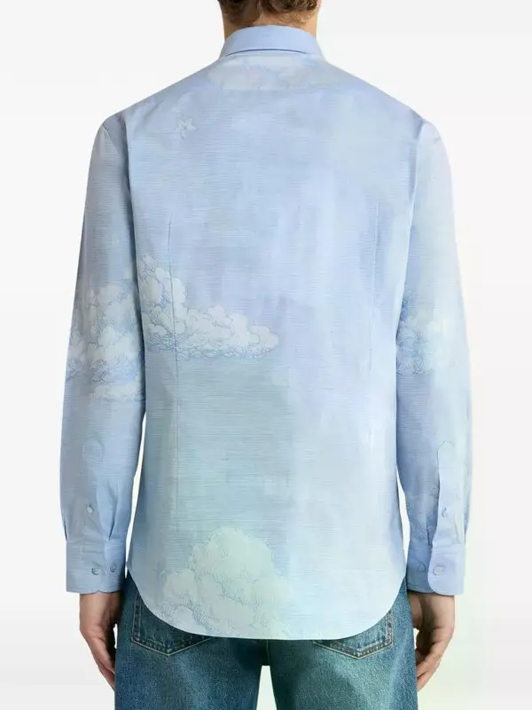 Etro Cotton Shirt With Placed Pegaso Motif